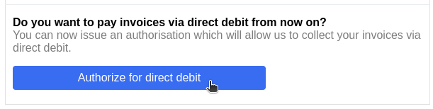 How can I let my customers authorize a direct debit via Mollie?